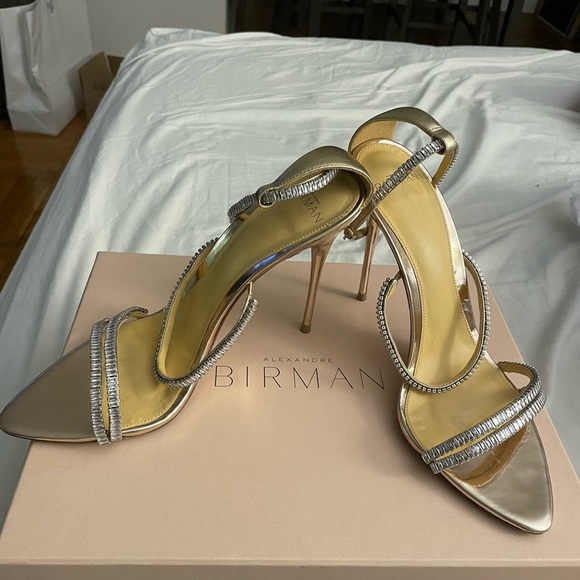 Alexandre Birman | Shoes | Alexandre Birman Lacy Zircone Gold Metallic ...